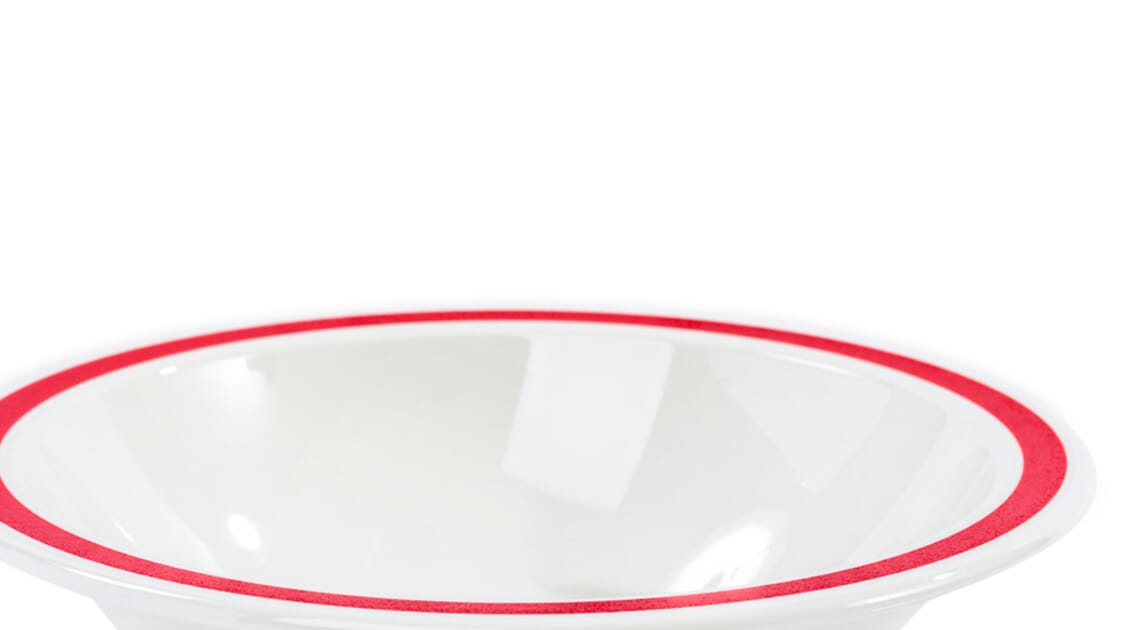 Red Rimmed Bowl - Complete Care Shop
