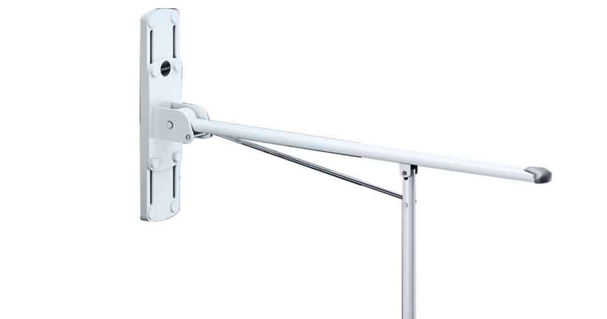 Pressalit Adjustable Toilet Support Rail With Leg - Complete Care Shop