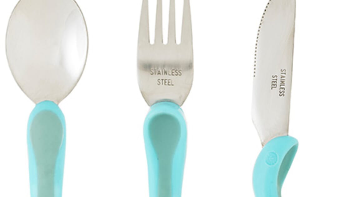 Junior Caring Cutlery Full Set - Aqua - Complete Care Shop