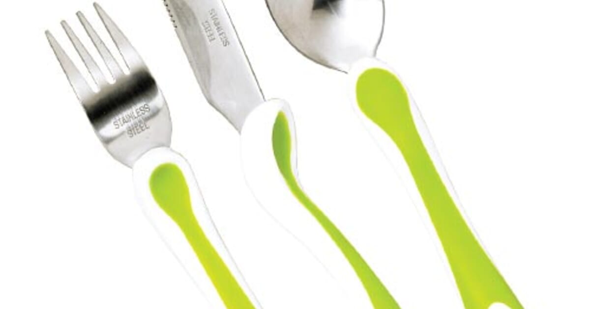 Junior Caring Cutlery Full Set - Aqua - Triple Pack - Complete Care Shop